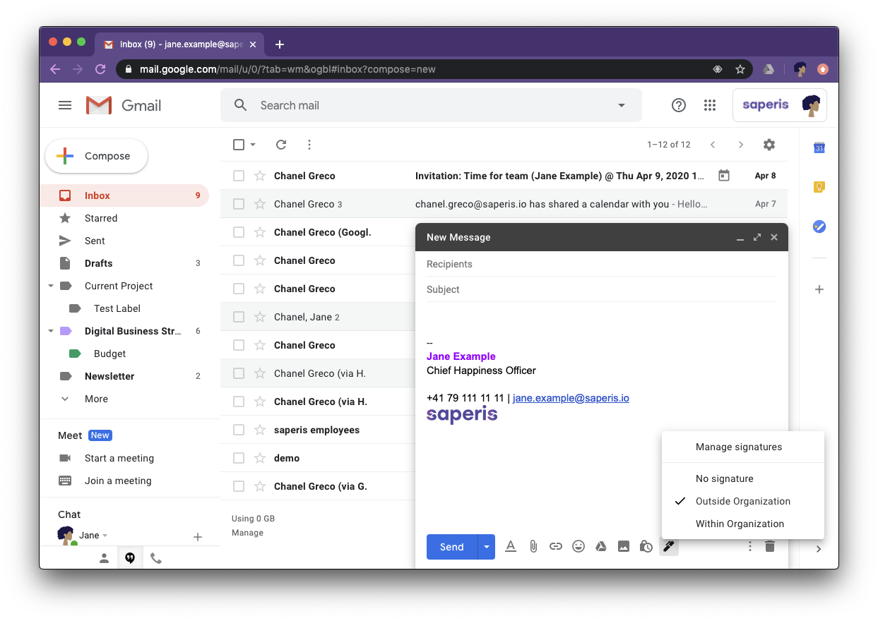 Create and use Multiple Email Signatures (with logo) in Gmail » saperis