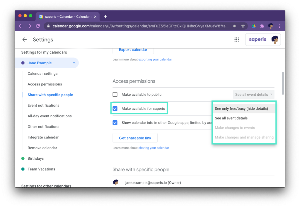 How To Share Google Calendar With Others 4 Options Saperis